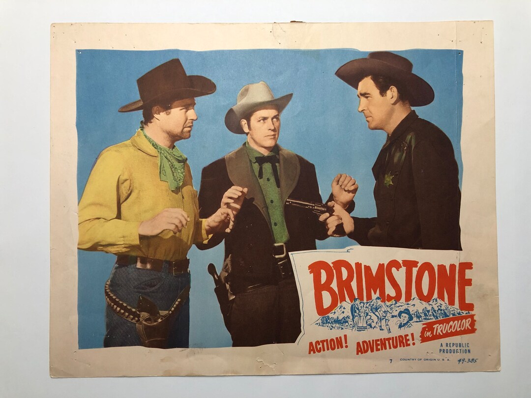 Brimstone Western Movie 1949 Original Lobby Card Collectible Rod Cameron - Etsy