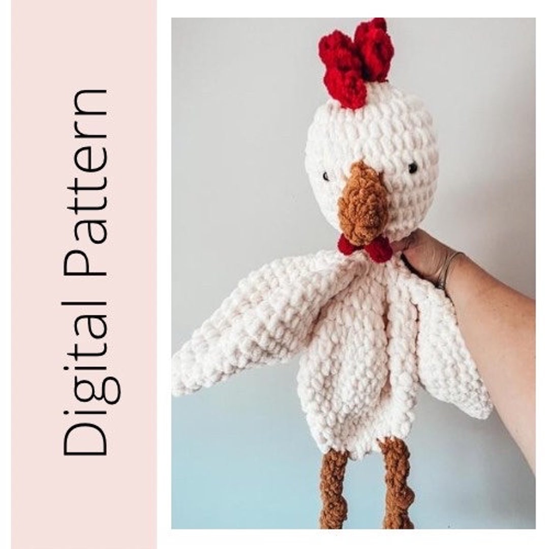 Chicken Plushy, Chicken Stuffy, Chicken Lovey, Chicken Blanket, Crochet ...