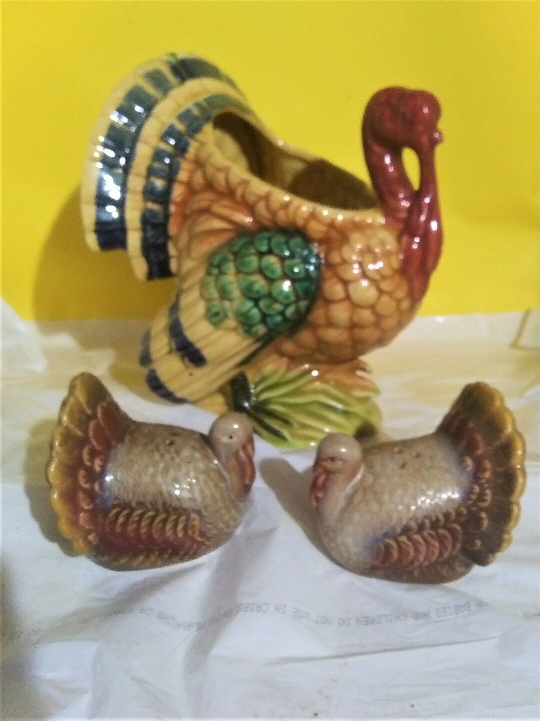 Turkey Planter Vase & S/P Shaker Thanksgiving Holiday Table - Etsy