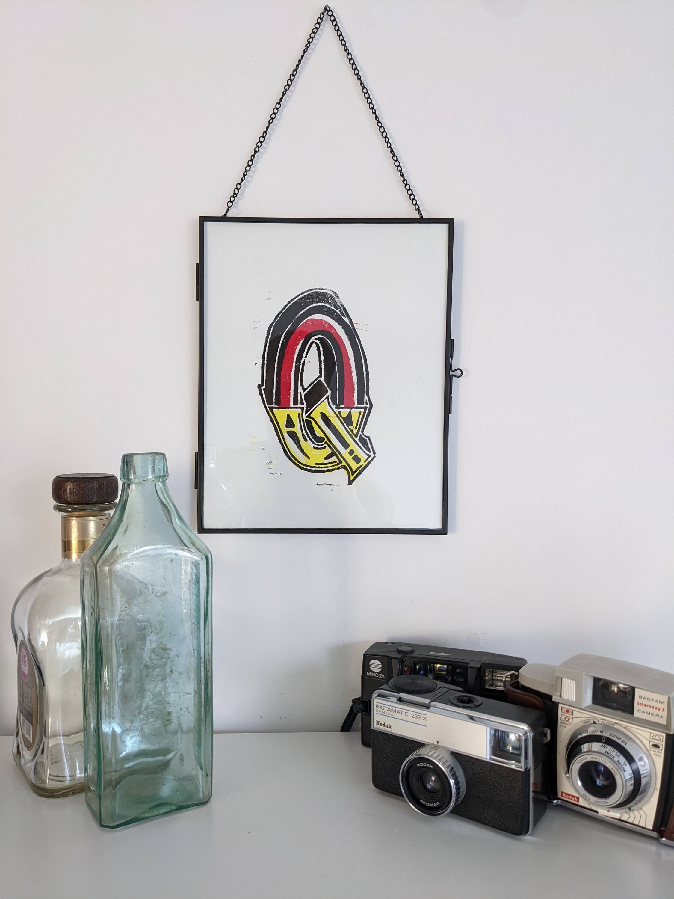 Alphabet Series. Hand Carved Linocut Block Print. Letter Q' Hand ...