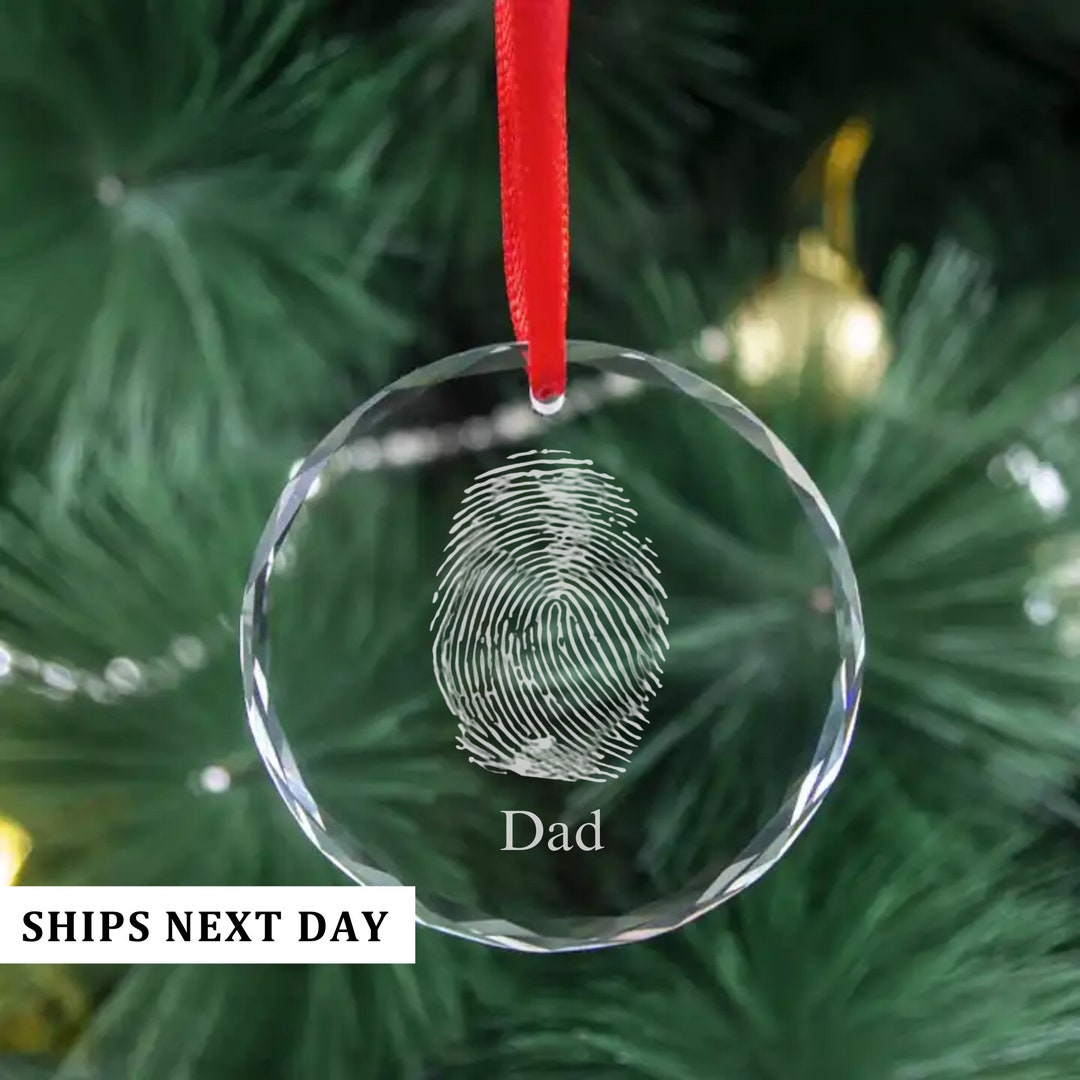 Actual Circular Fingerprint Bauble | Personalised Finger Print ...