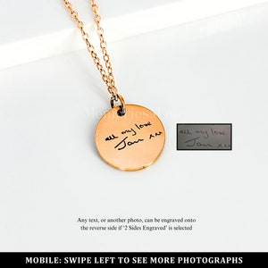 Actual Handwriting Necklace Hand Writing Necklace Keepsake Necklace ...