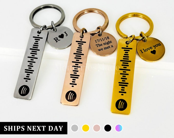 Spotify Code Keyring Custom Song Scan Spotify Keychain Personalized ...