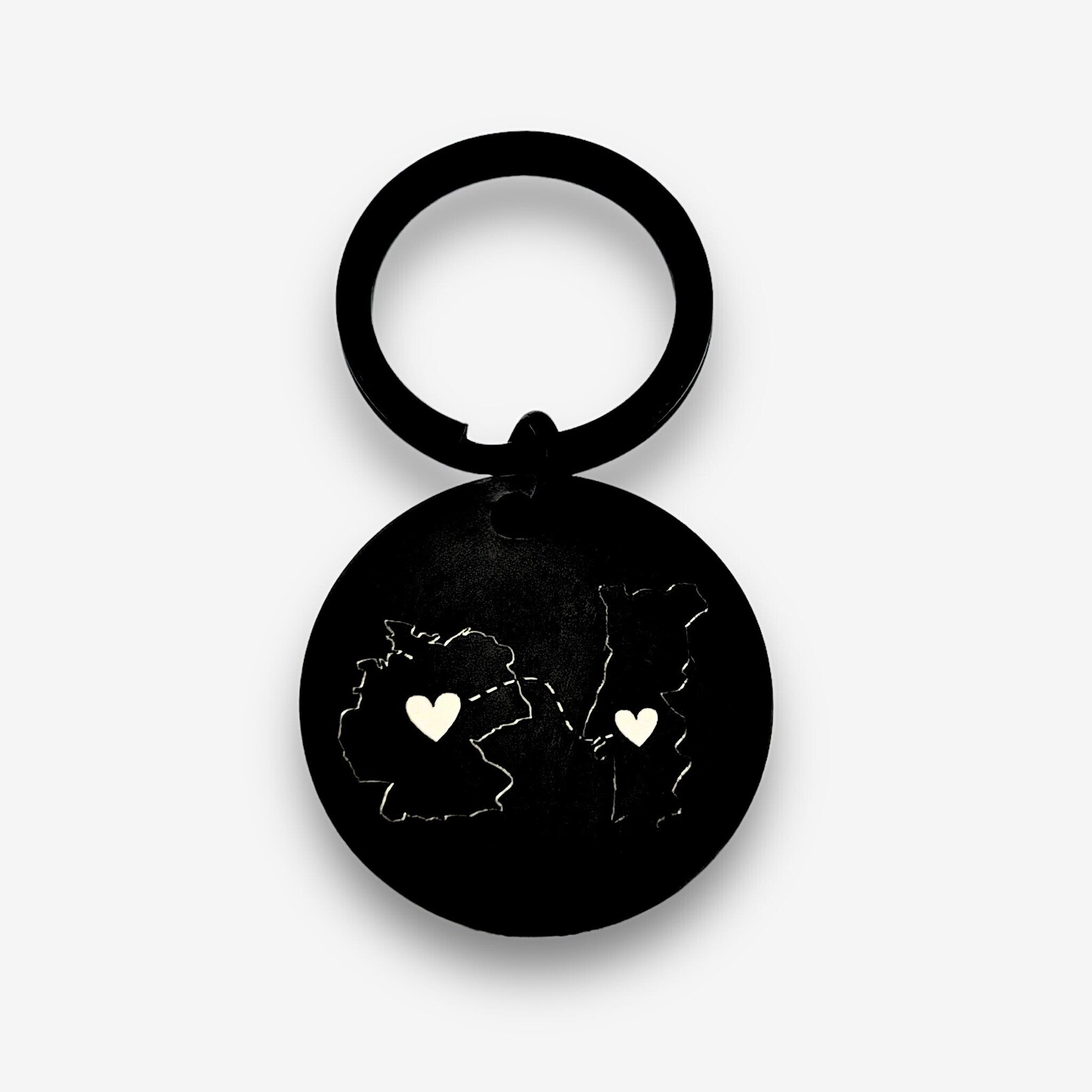 Personalised Two Homes Disc Keychain | Custom Country Keyring | Special ...