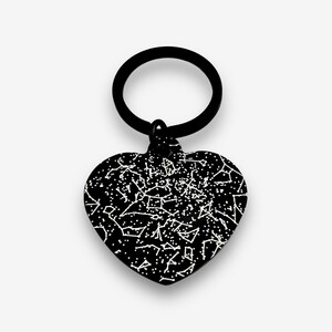 Custom Star Map Keychain | Engraved Personalised Night Sky Heart Shaped ...