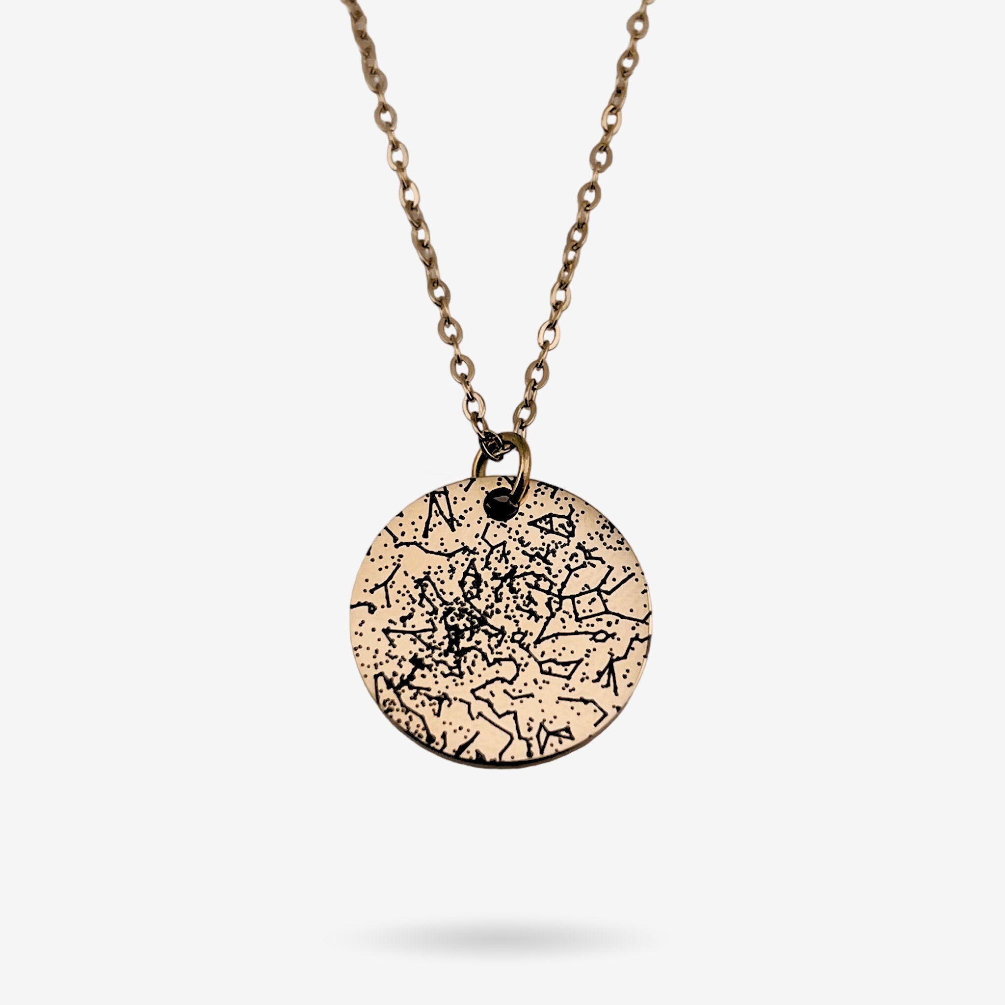 Custom Star Map Necklace | Engraved Personalised Night Sky Necklace ...