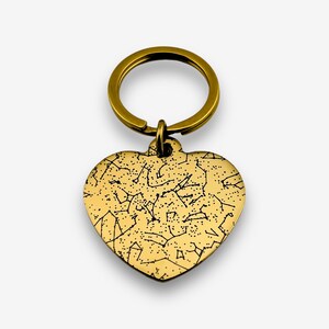 Custom Star Map Keychain | Engraved Personalised Night Sky Heart Shaped ...