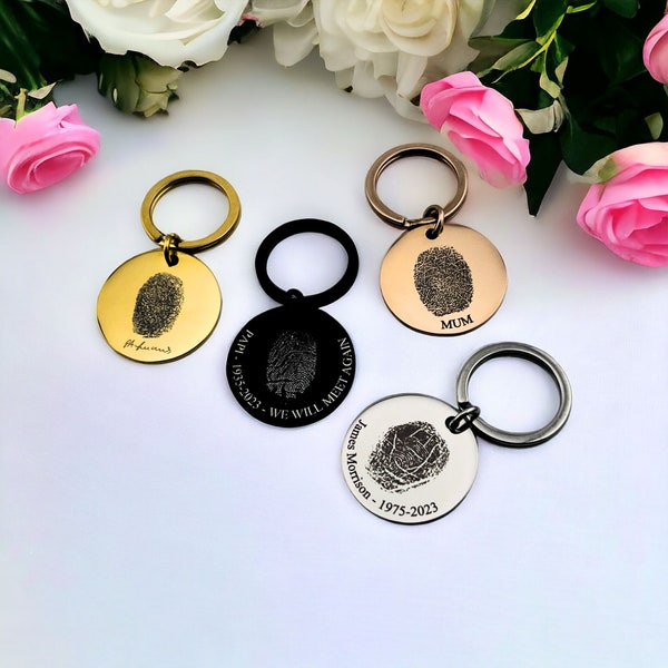 Fingerprint Keychain - Etsy