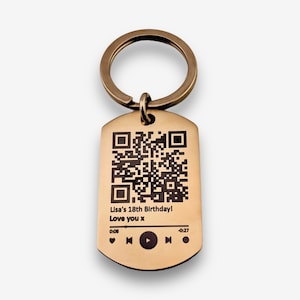 Custom QR Code Keyring | Personalised QR Code Keychain | Personalised ...