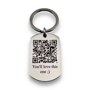 Custom QR Code Keyring | Personalised QR Code Keychain | Personalised ...