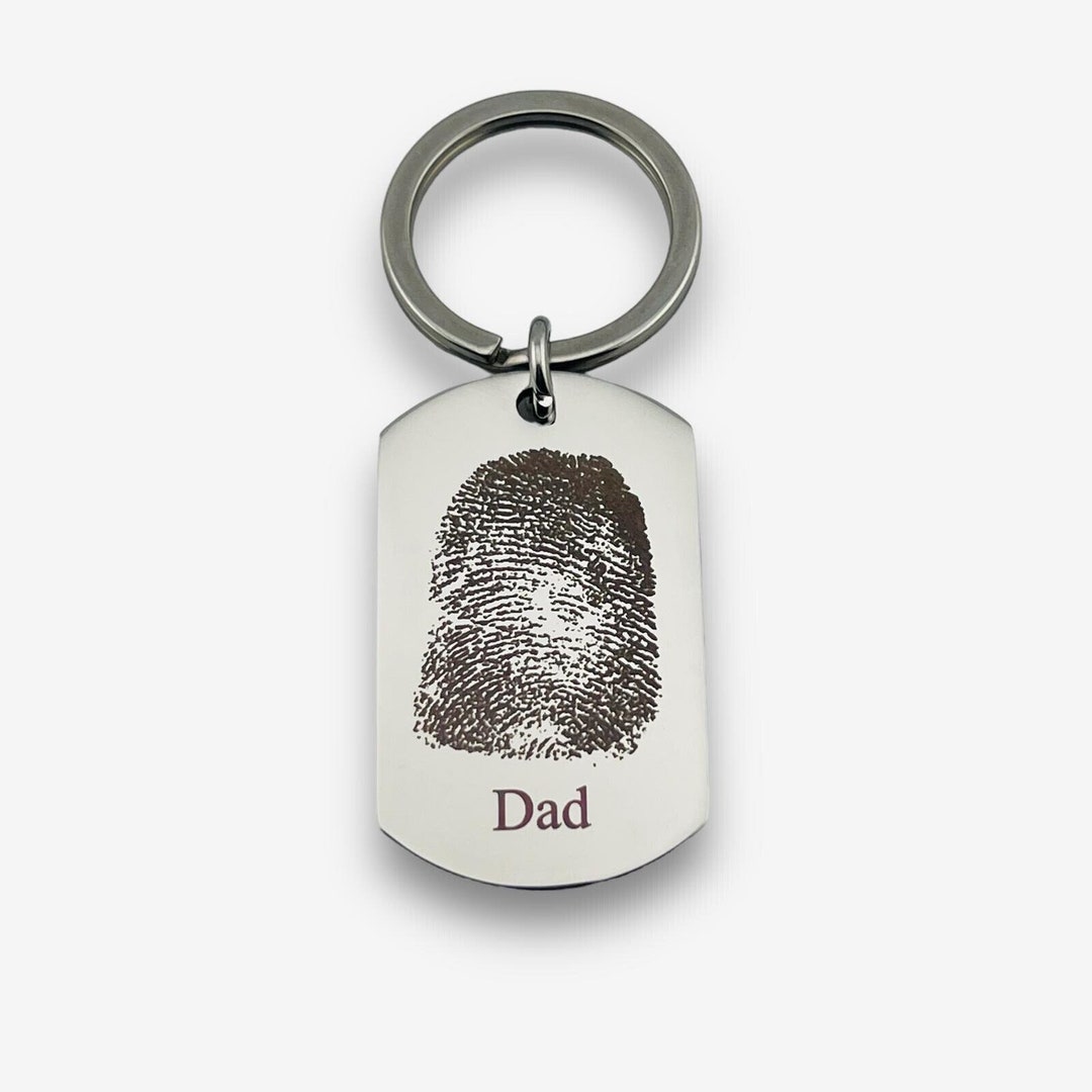Custom Fingerprint Keyring - Anniversary Keepsake - Personalised ...