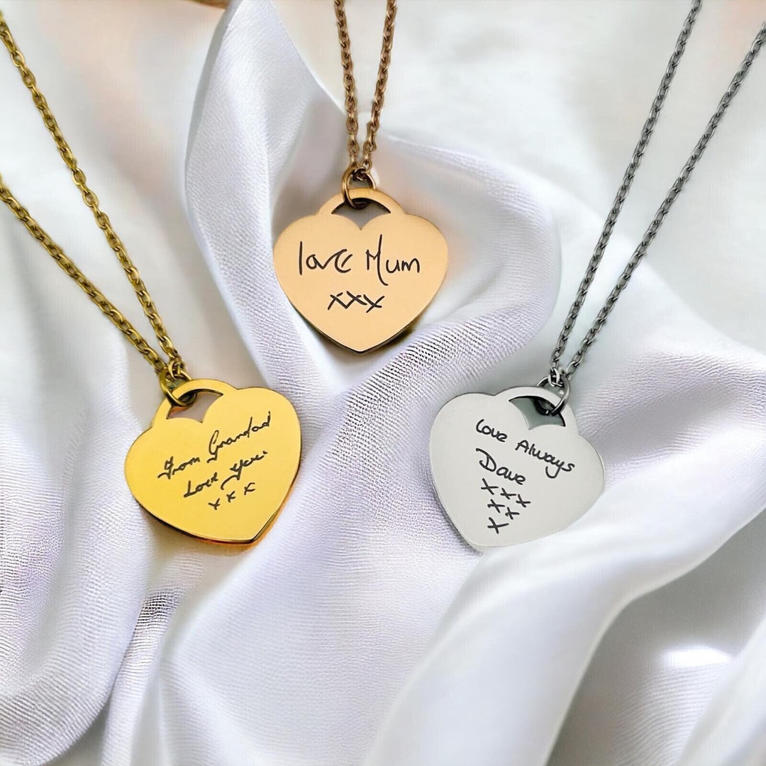 Actual Handwriting Necklace | Hand Writing Necklace | Keepsake Necklace ...