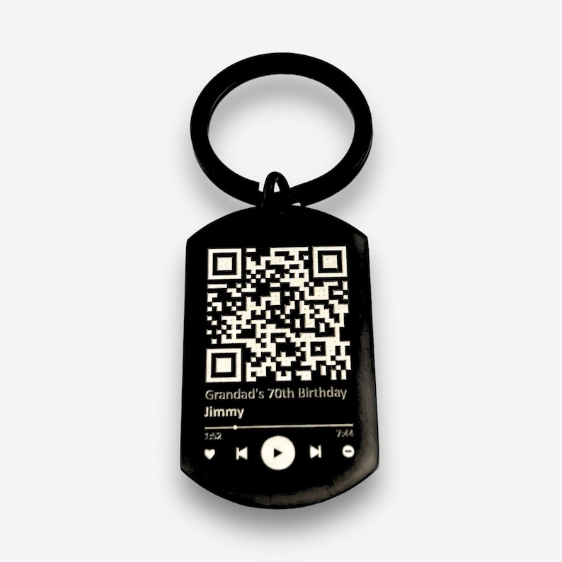 Custom QR Code Keyring | Personalised QR Code Keychain | Personalised ...