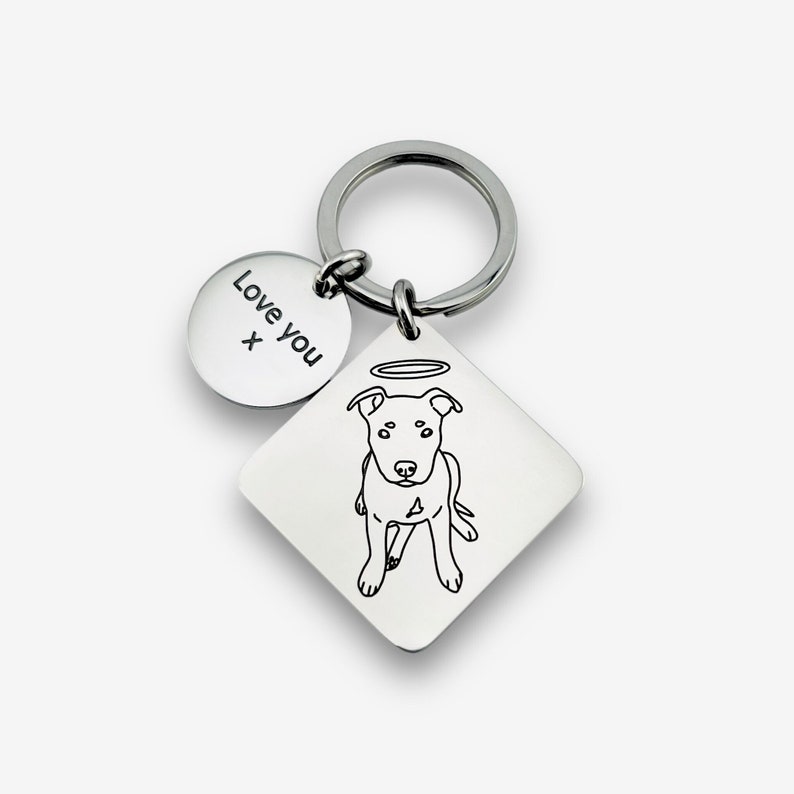 Custom Line Art Square Keychain | Personalised Drawing Keychain | Laser ...