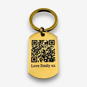 Custom QR Code Keyring | Personalised QR Code Keychain | Personalised ...