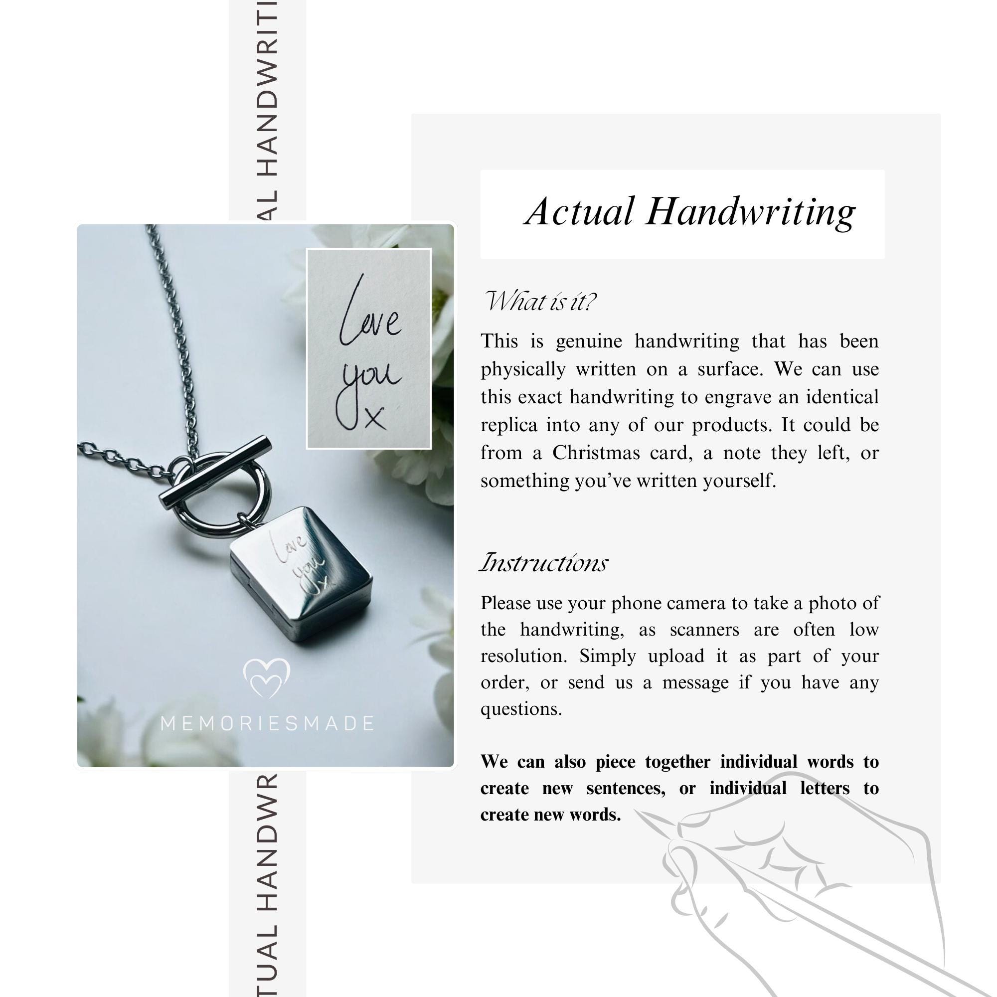 Actual Handwriting Cross Urn Necklace | Personalised Ashes Keepsake ...