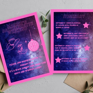 Space Cowboy Western Galaxy Themed Bachelorette Party Digital ...