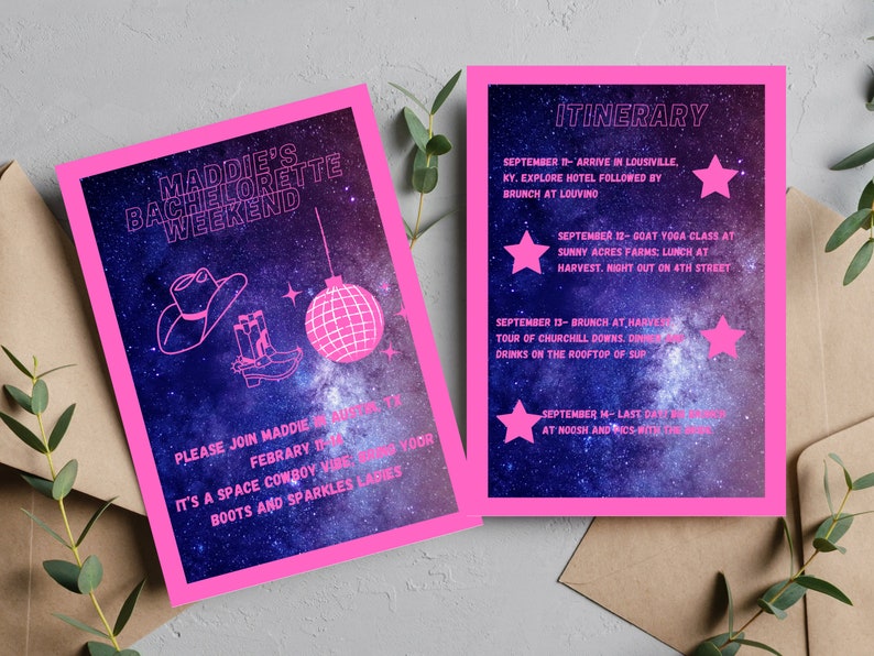 Space Cowboy Western Galaxy Themed Bachelorette Party Digital ...