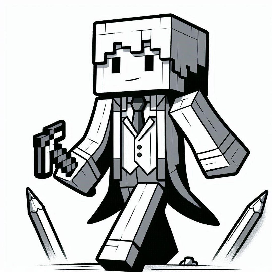 Block People Coloring Pages - Etsy