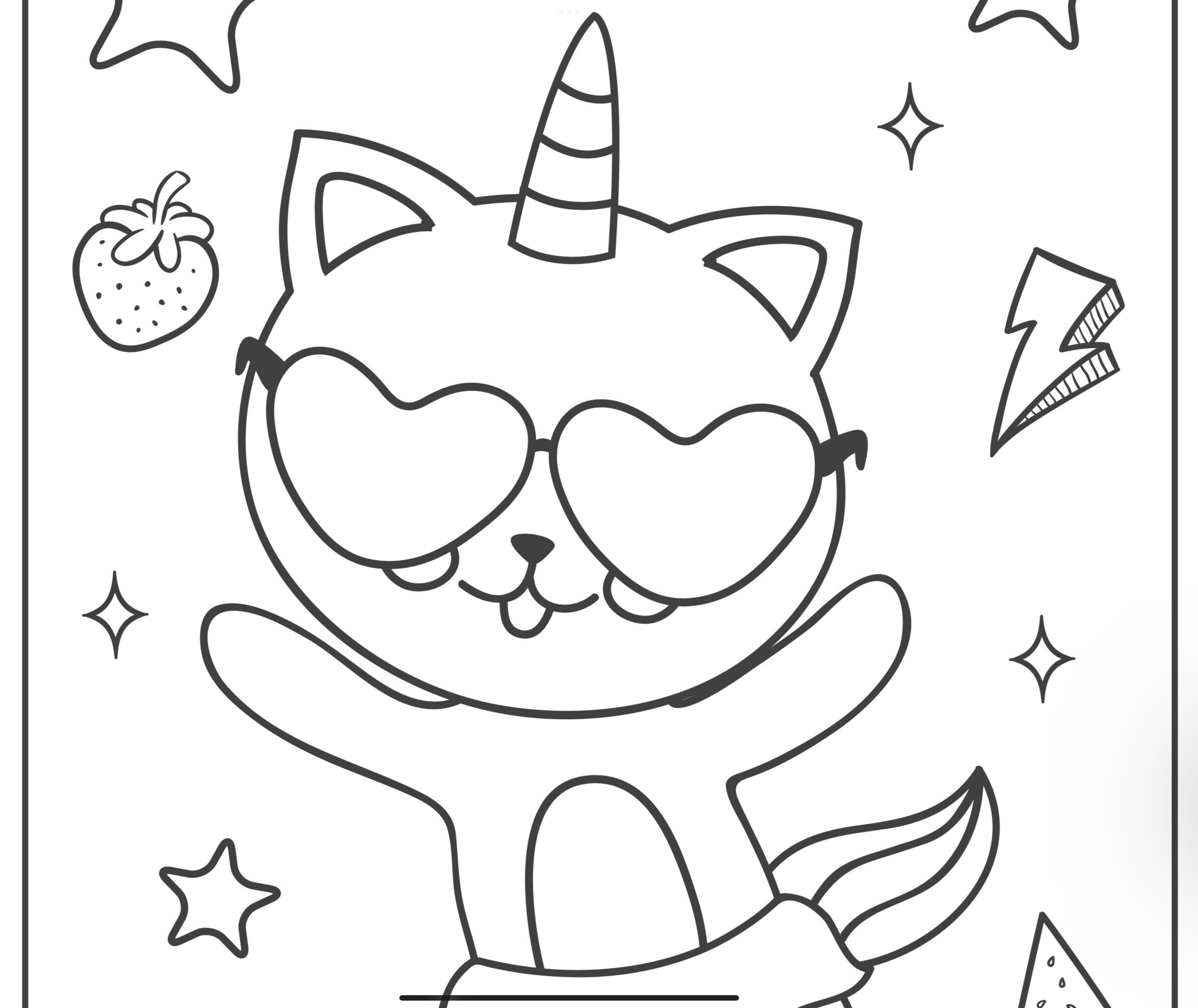 Cute Kittens & Cats Coloring Pages - Etsy