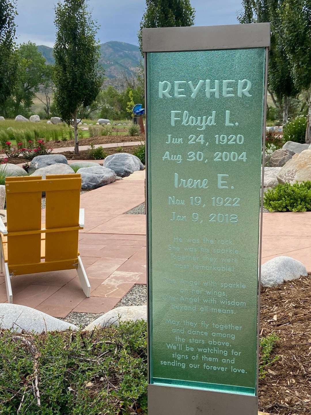 Glass Memorial Headstone 32" X 10" X 2 Inches Thick. in Natural Green ...