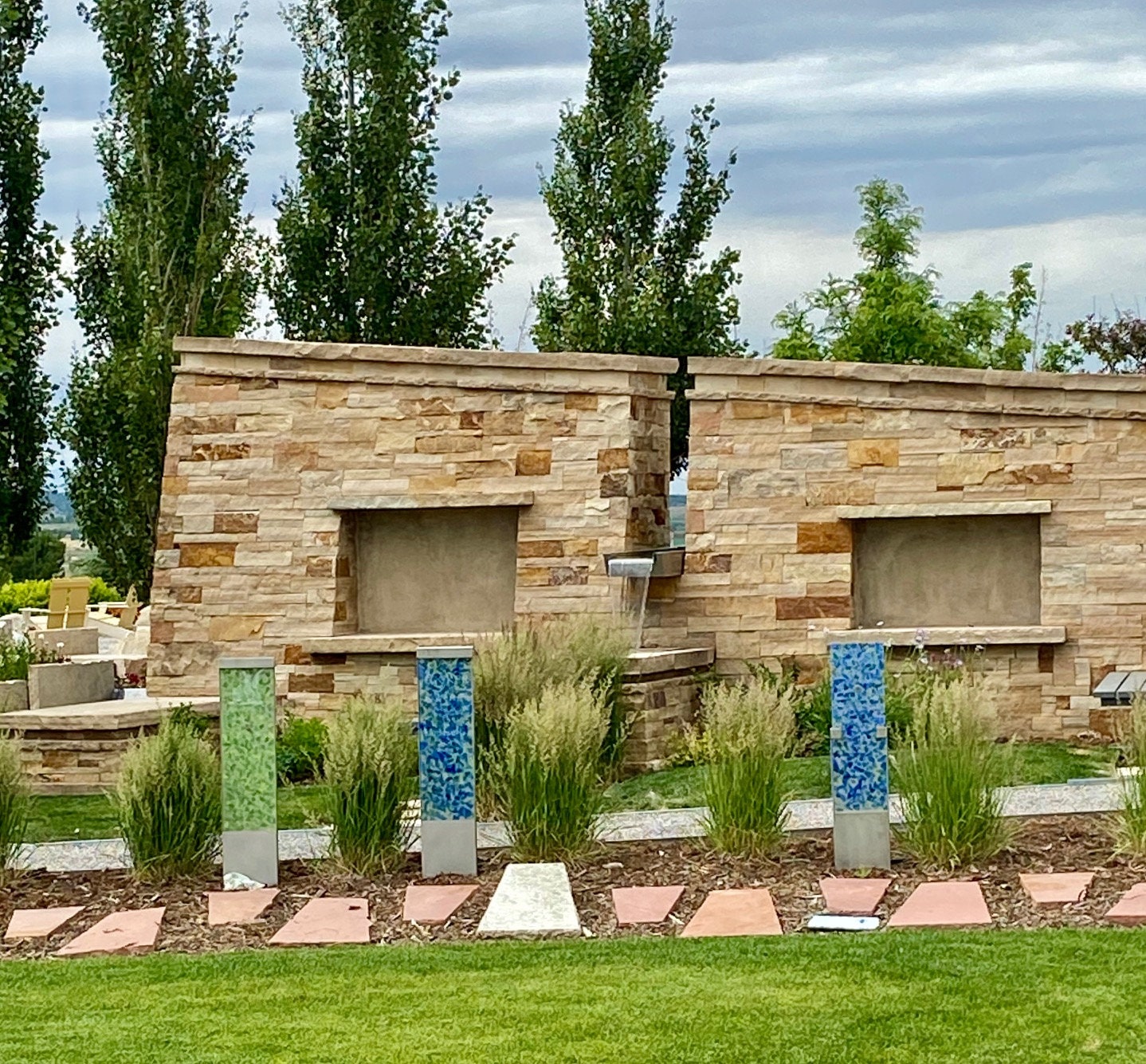 Glass Memorial Headstone 32" X 10" X 2 Inches Thick. in Natural Green ...