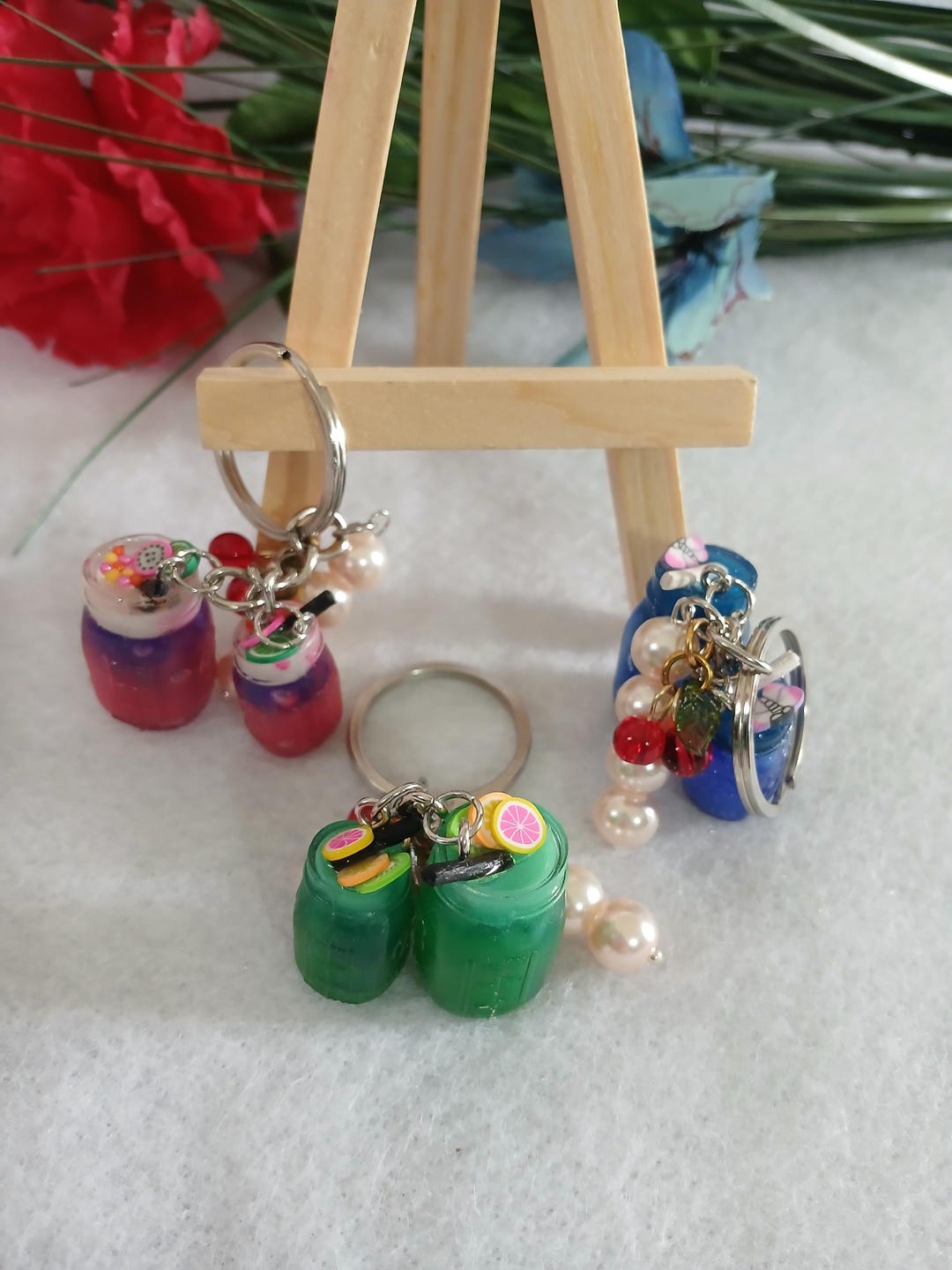 Vibrant Resin Jar Keychains for Purses, Phone Cases & Summer Party ...