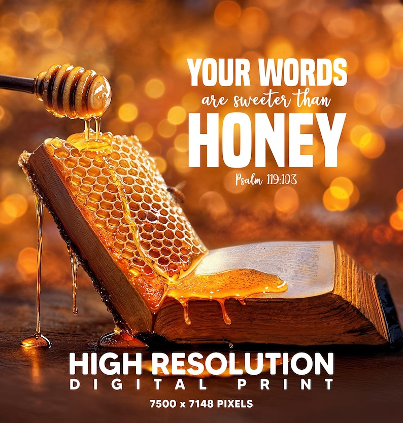 Sweeter Than Honey -- Digital Download, Psalm 119, Bible Artwork - Etsy