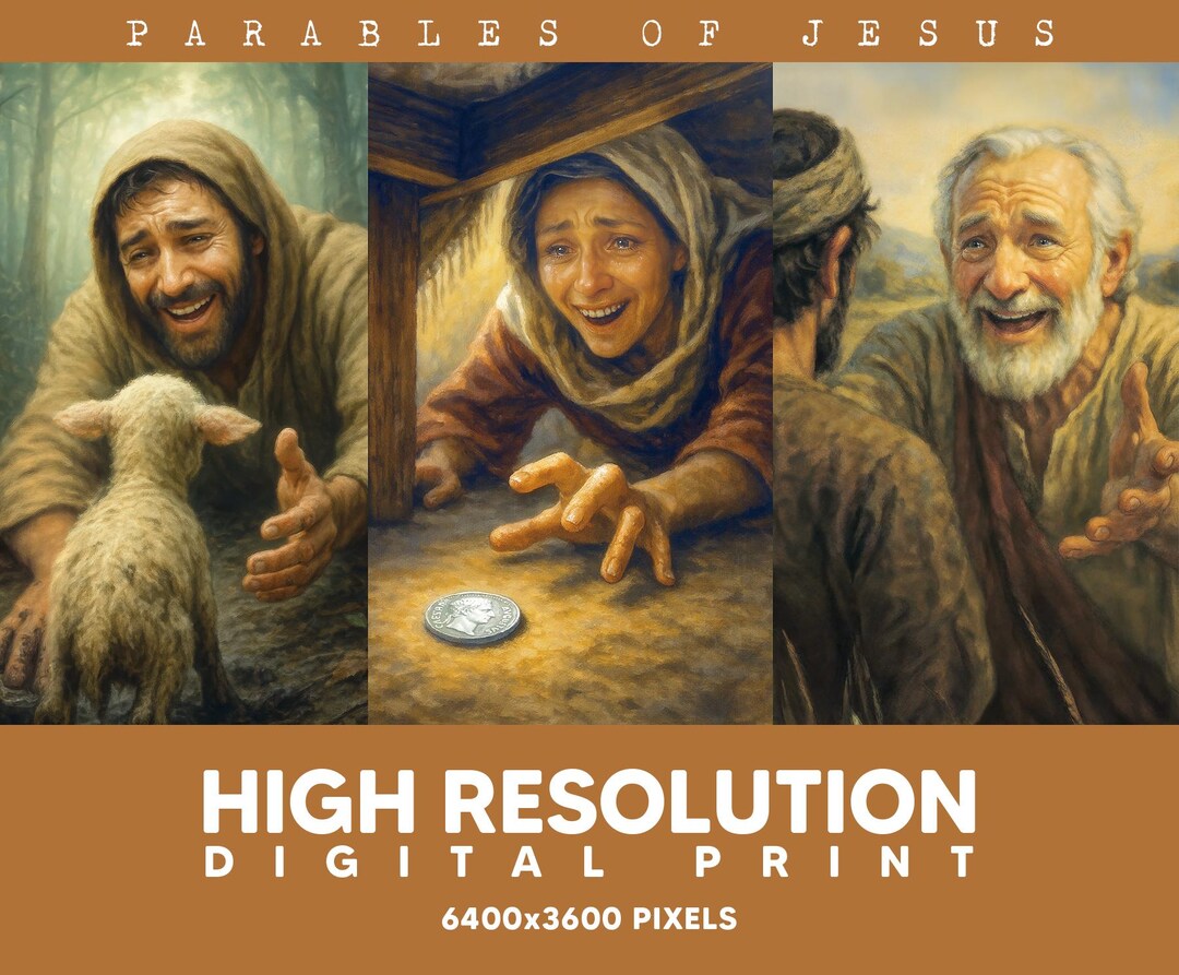 Parables of Jesus - Digital Download File --- Lost Lamb, Lost Coin ...