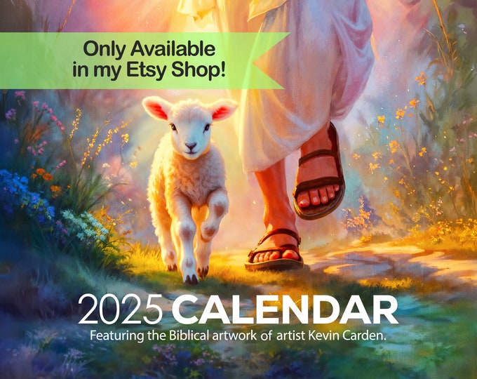 2025 Christian Artwork Calendar, 12 Month Wall Calendar, Biblical ...