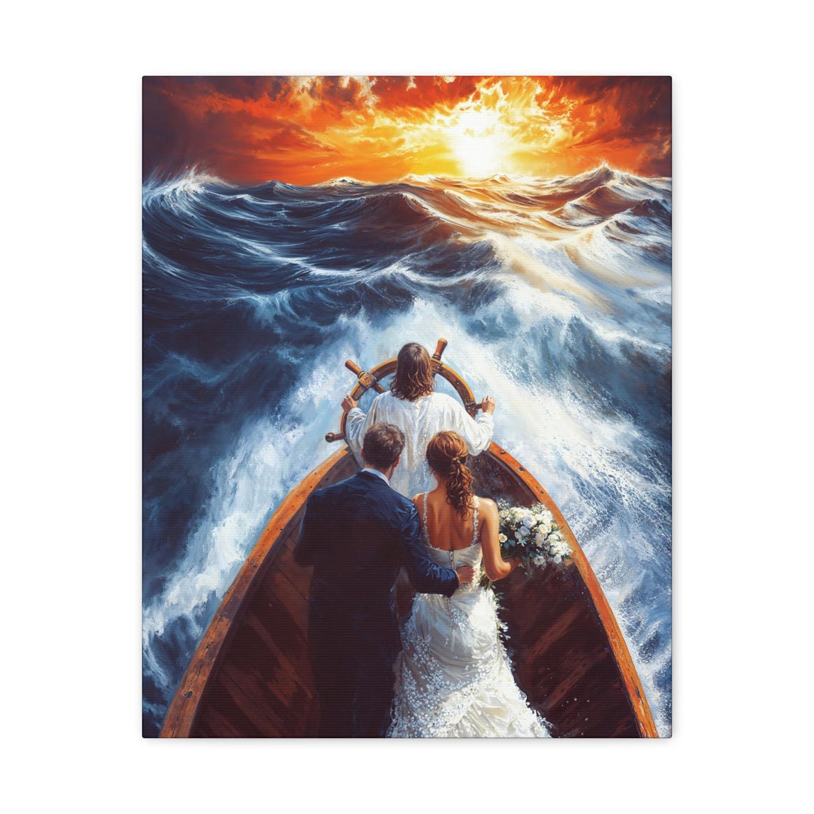 Jesus With Bride and Groom -- Wall Art, Stretched Canvas - Etsy