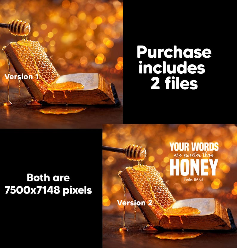 Sweeter Than Honey -- Digital Download, Psalm 119, Bible Artwork - Etsy