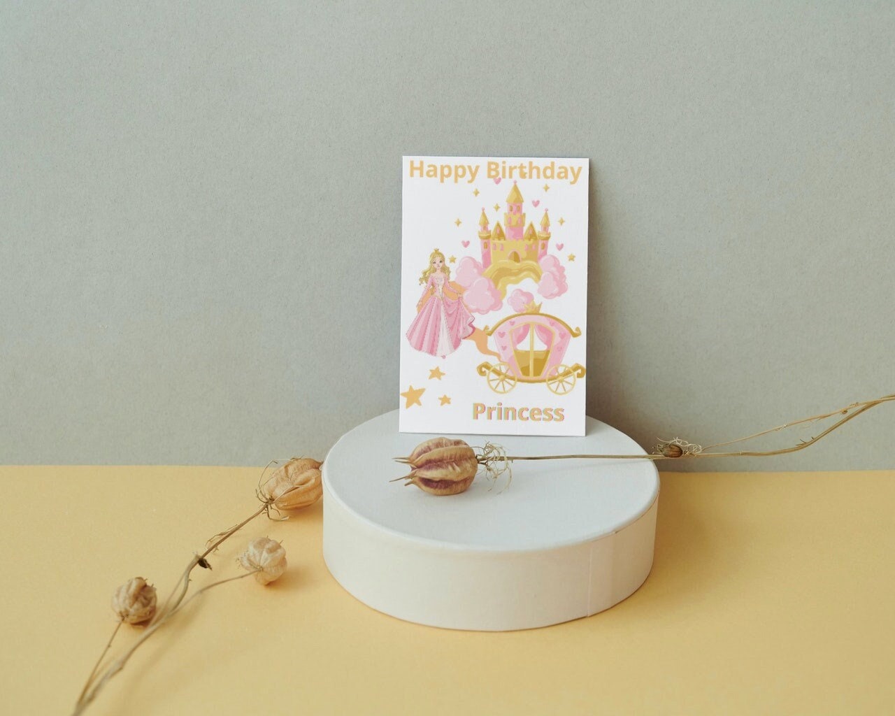 Birthday Princess Printable Card, Princess Party Instant Download ...