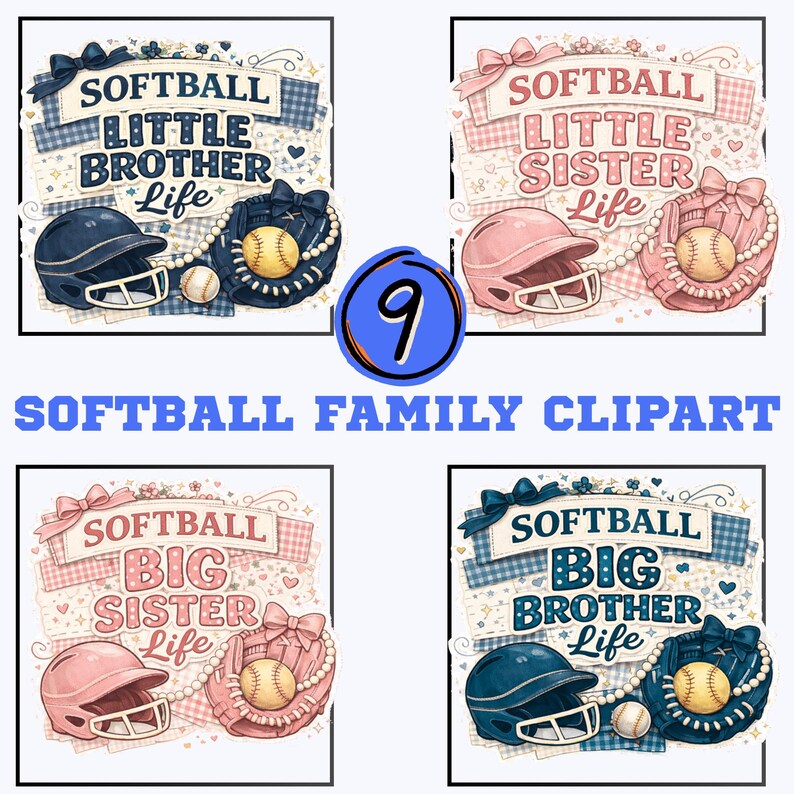 Softball Coquette Clipart Bundle, Game Day Softball PNG, Family ...