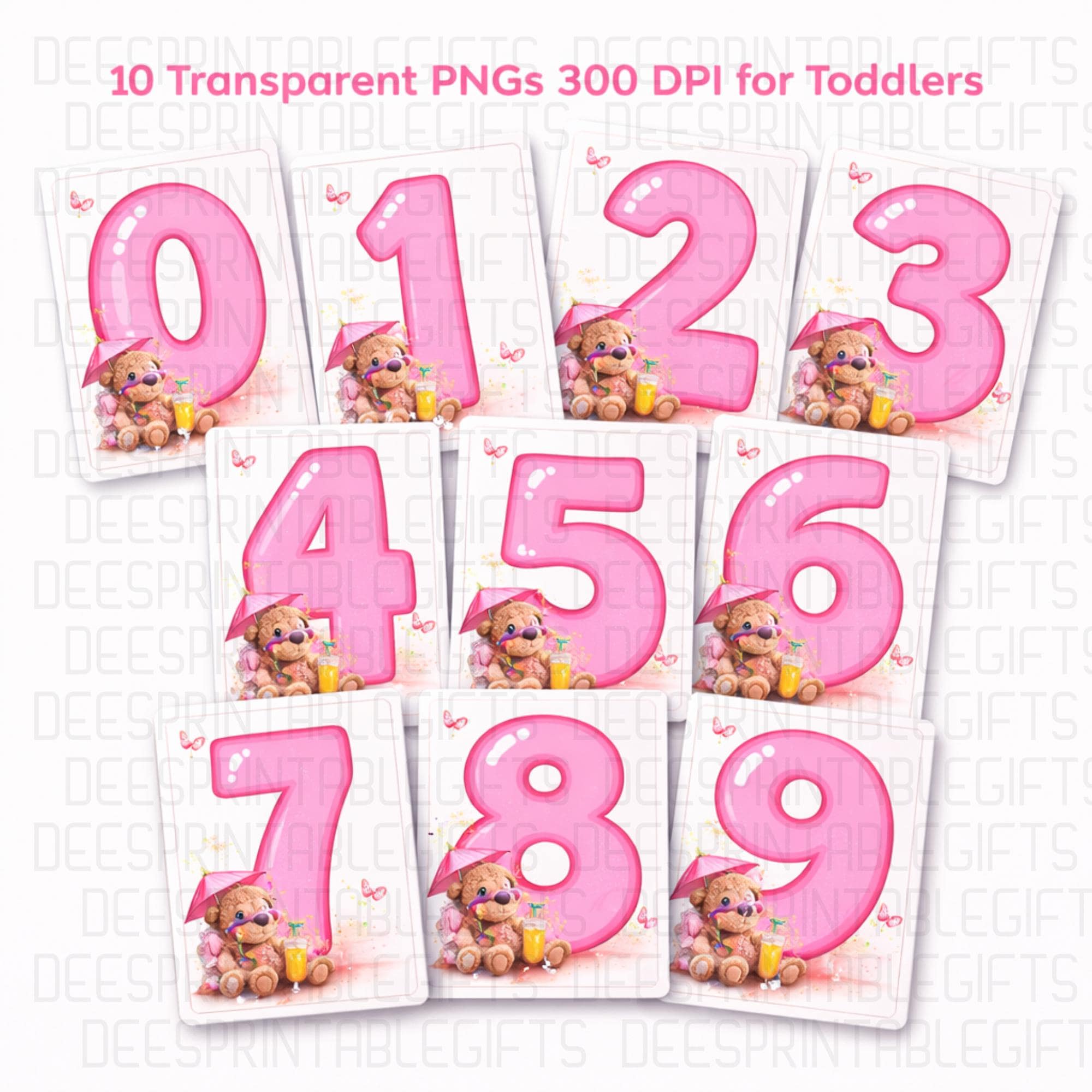 Preschool Pink Number Flashcards | Kindergarten Educational Pages ...