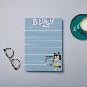 Blue Stationary Paper, Bluey Inspired Notebook Paper, Bluey Note Pages ...