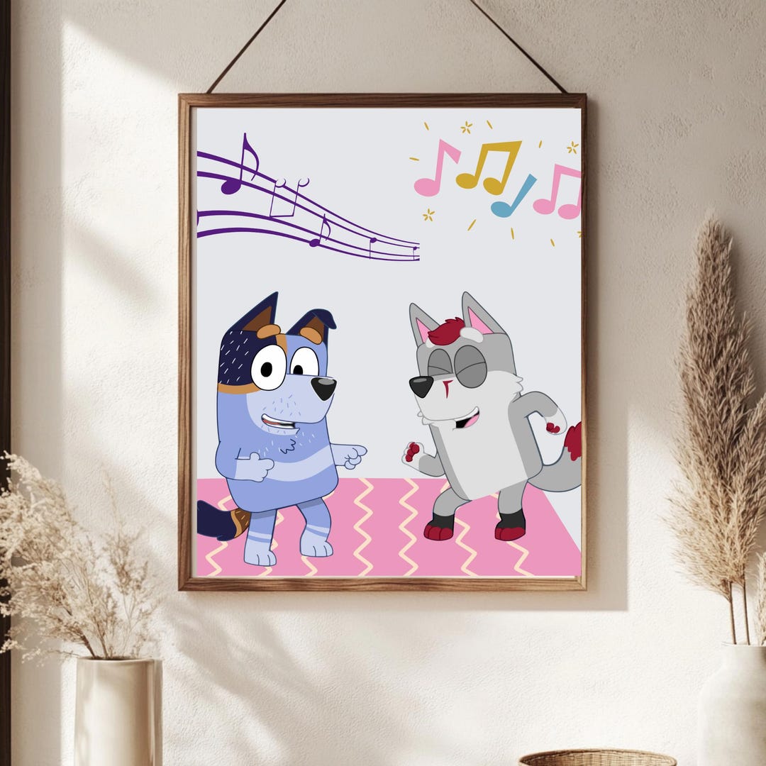 Bluey Inspired Kids Wall Art, Bluey Wall Print, Bluey Wall Printable ...