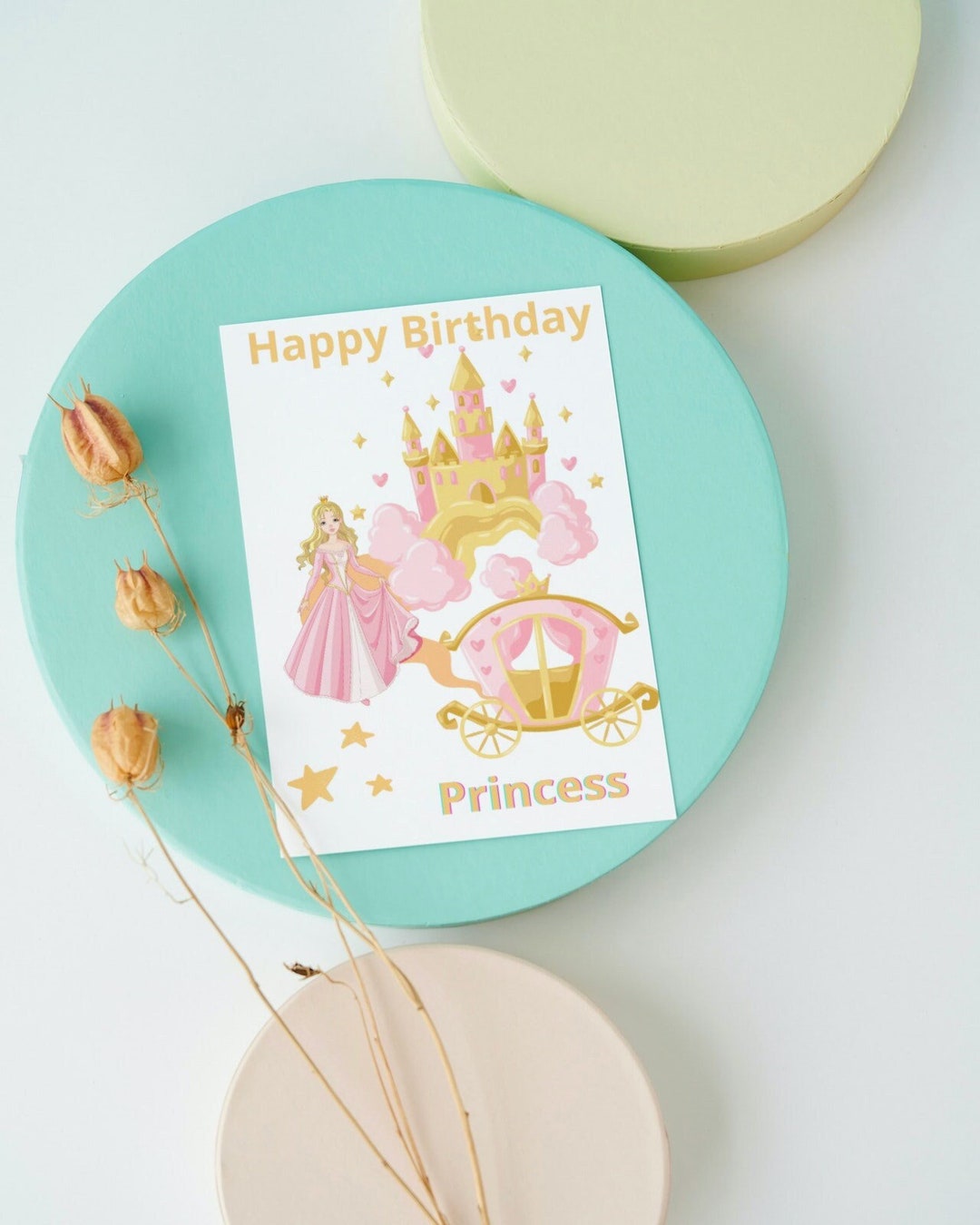 Birthday Princess Printable Card, Princess Party Instant Download ...