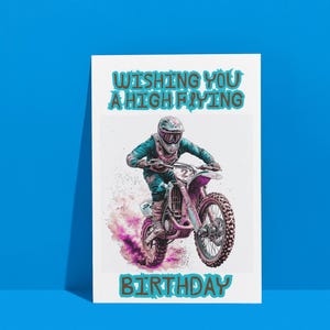Motocross Birthday Card: Dirt Bike Motorcycle Gift (PNG) - Etsy Canada