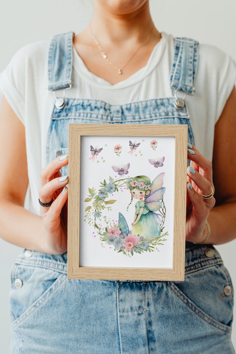 Fairy Butterfly Wreath Art: Whimsical Printable Wall Print (digital ...