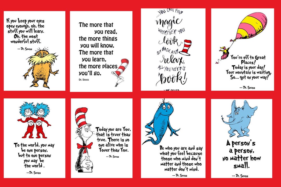 Dr. Seuss Printable Stationary: Storybook Quotes (PDF & PNG) - Etsy