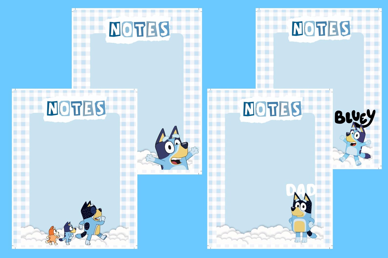 Bluey Inspired Stationary, Bluey Kids Stationary Paper, Bluey Note Pads ...