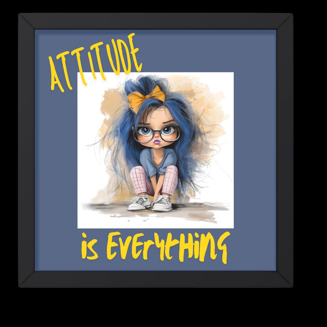 Positive Attitude Girl Art Print: Colorful Kids Room Decor (digital ...