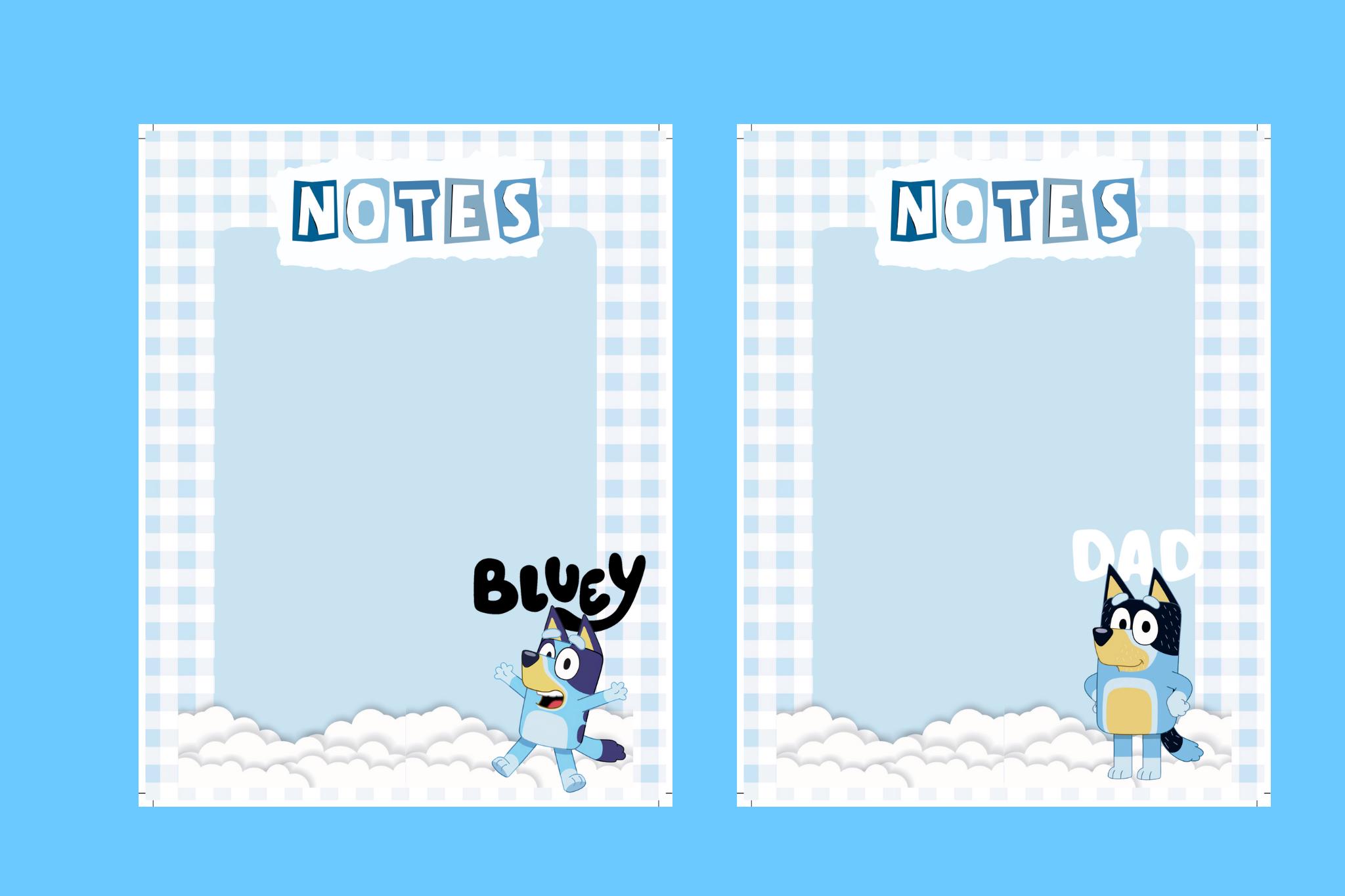 Bluey Inspired Stationary, Bluey Kids Stationary Paper, Bluey Note Pads ...