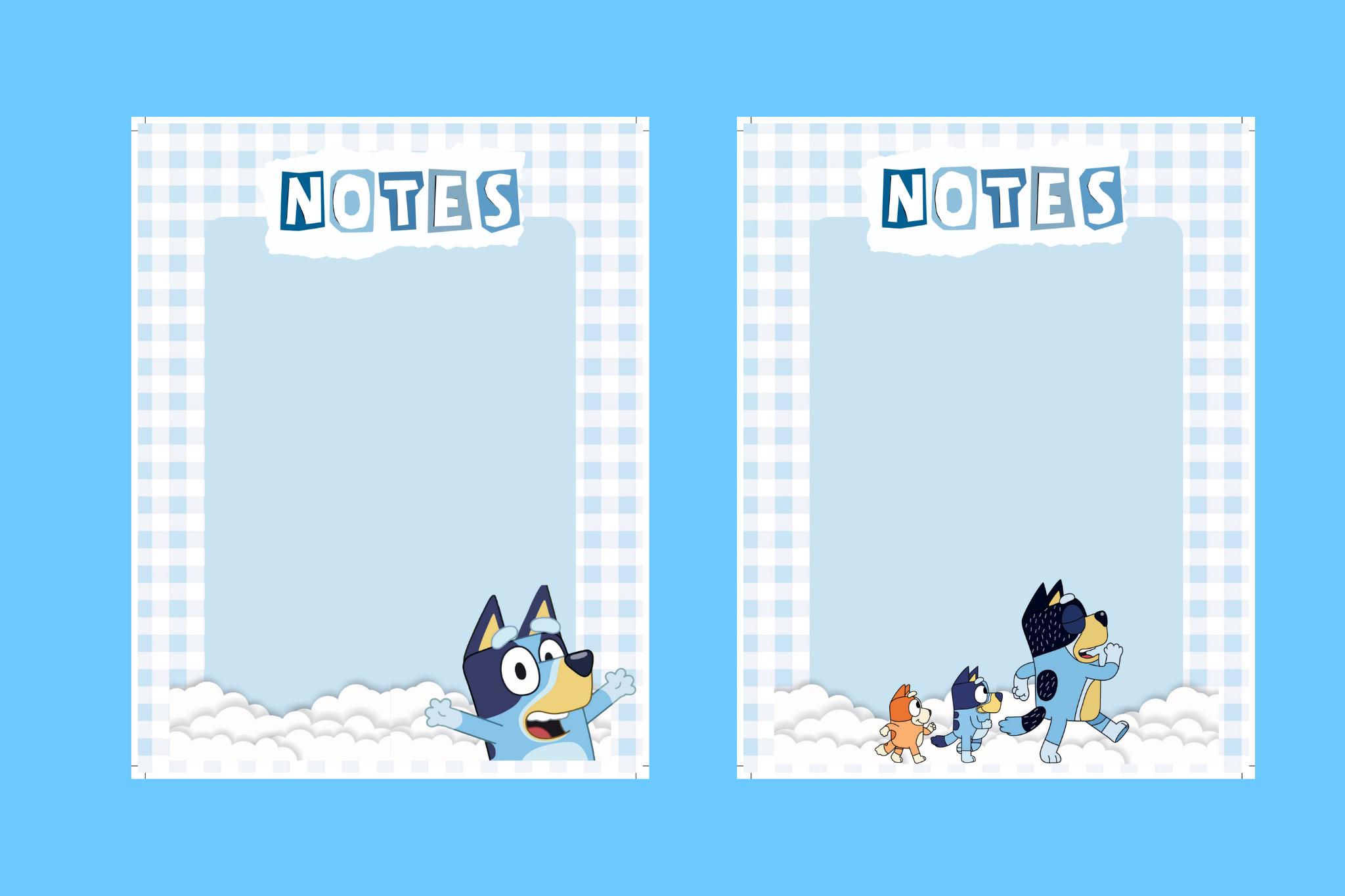 Bluey Inspired Stationary, Bluey Kids Stationary Paper, Bluey Note Pads ...