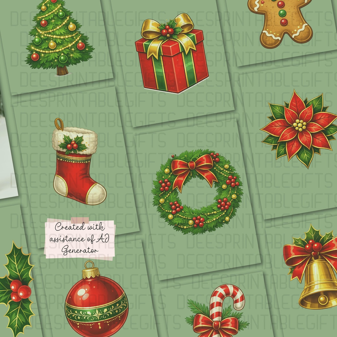Christmas Ornaments Clipart Bundle, Holiday Transparent PNG, Christmas ...