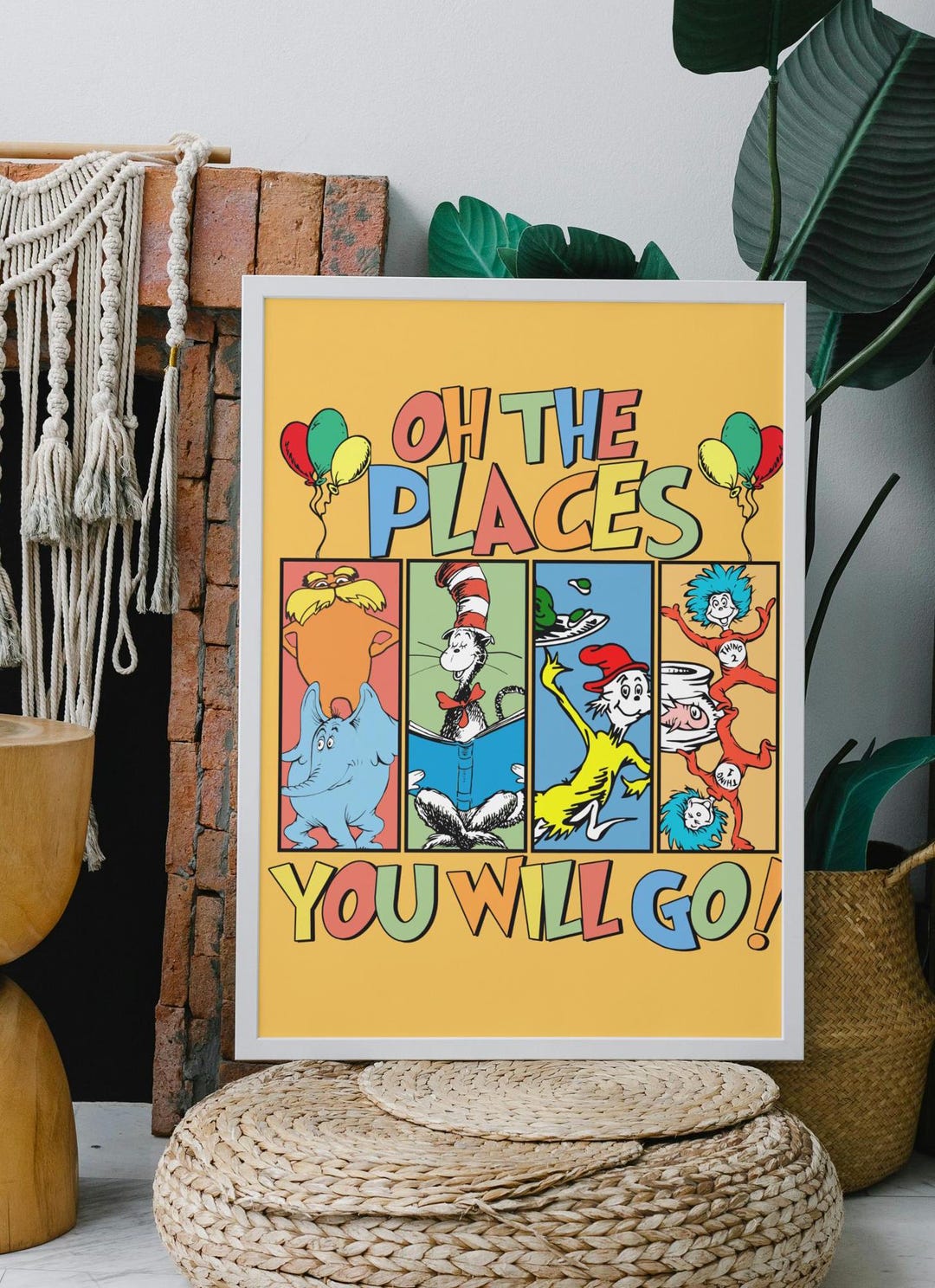 Dr Seuss Day Wall Art, Dr Seuss School Poster, Dr Seuss Kids Art ...