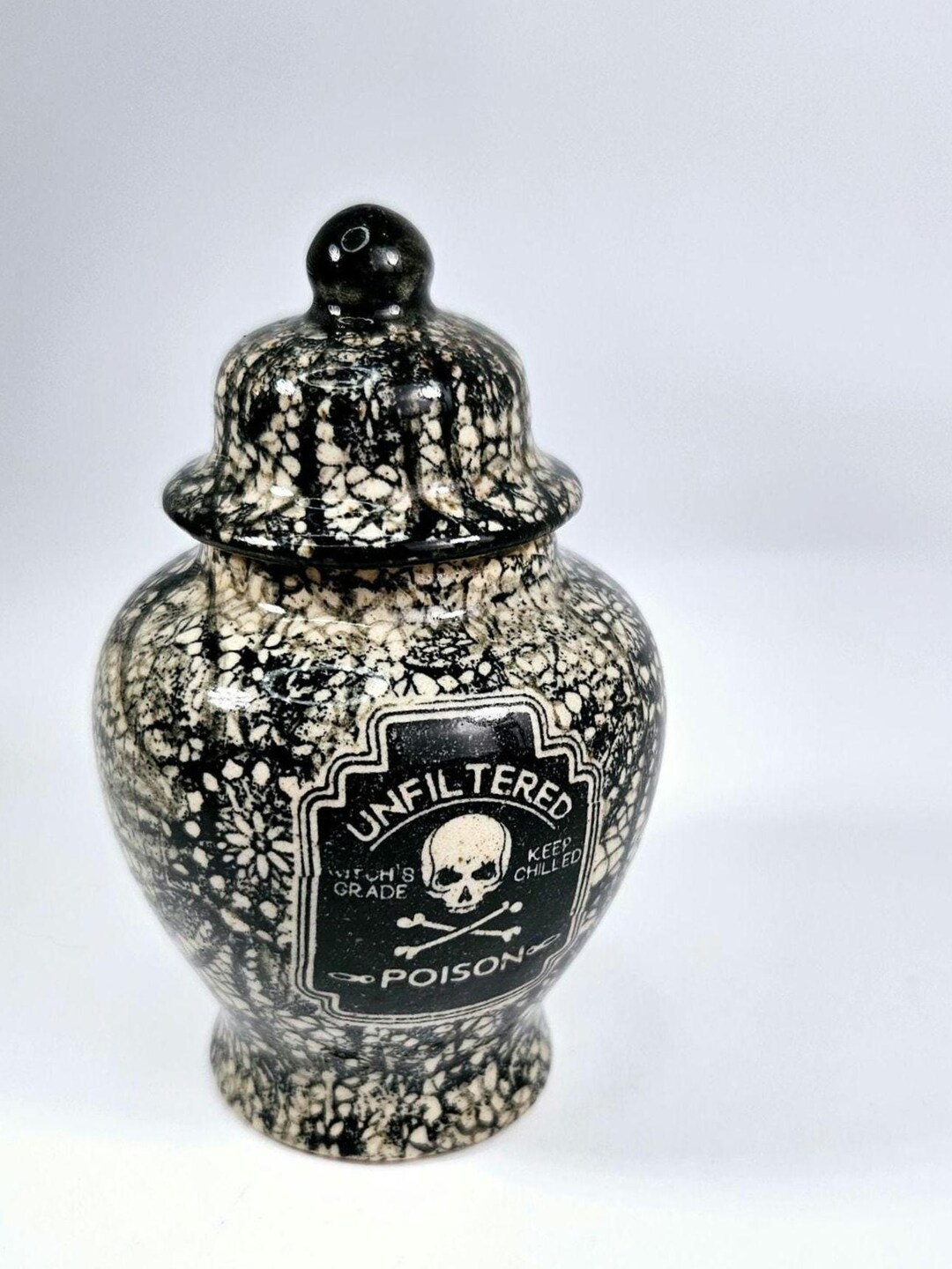 Small Apothecary Jar | Poison or Bats | Stash Jar | Mini Urn - Etsy