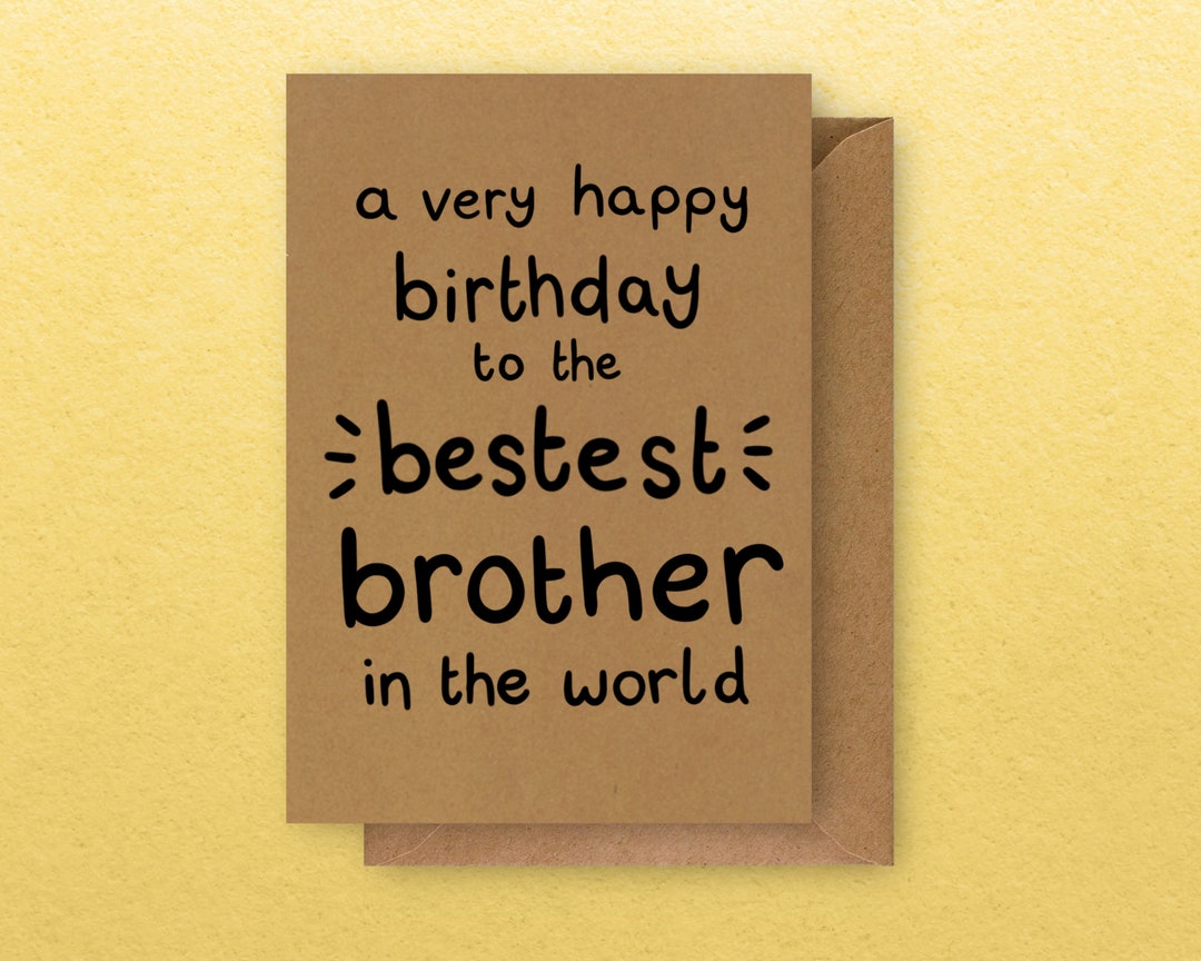 Best Brother Card Birthday Card for Brother Plastic Free Card - Etsy