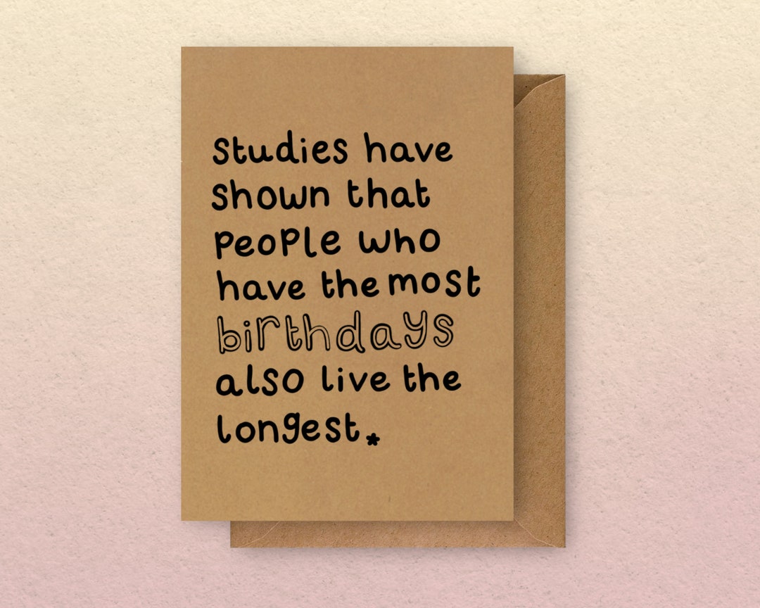 Funny Birthday Card Dry Humour Birthday Card Plastic Free - Etsy